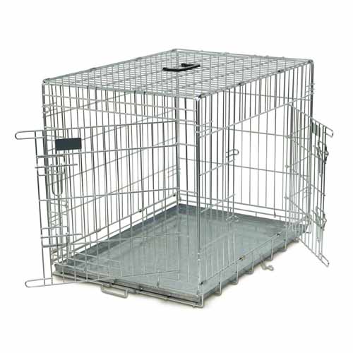 Cage de transport métallique pliante pour chiens et divers animaux